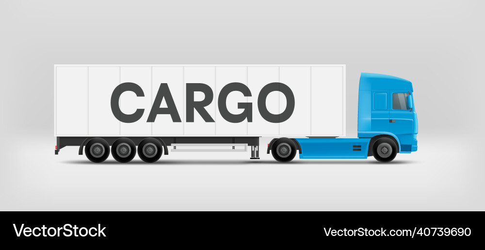 Modern truck with blank trailer ready for a text Vector Image