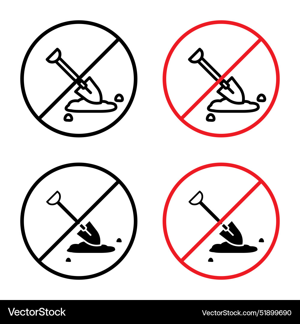 No digging sign for construction sites protected Vector Image