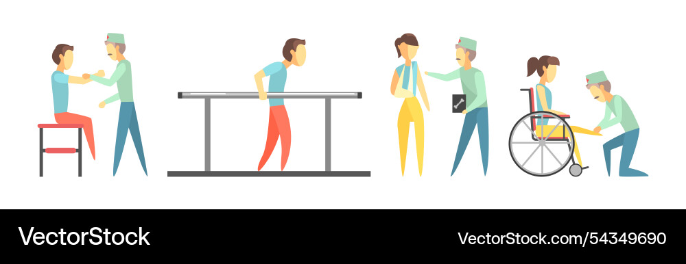 People character at physiotherapy Royalty Free Vector Image