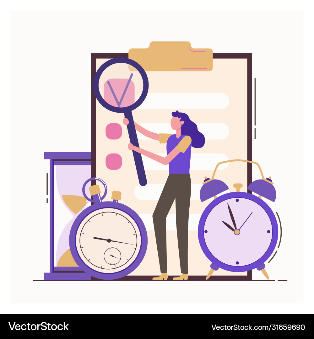 Self discipline flat concept Royalty Free Vector Image