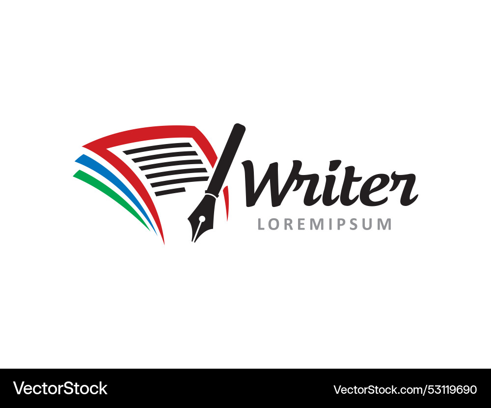 Writer logo symbol or icon template Royalty Free Vector