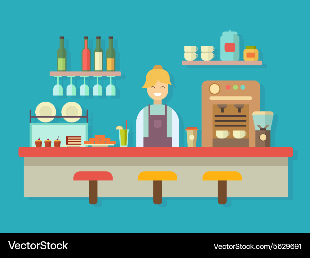 Bar counter Royalty Free Vector Image - VectorStock