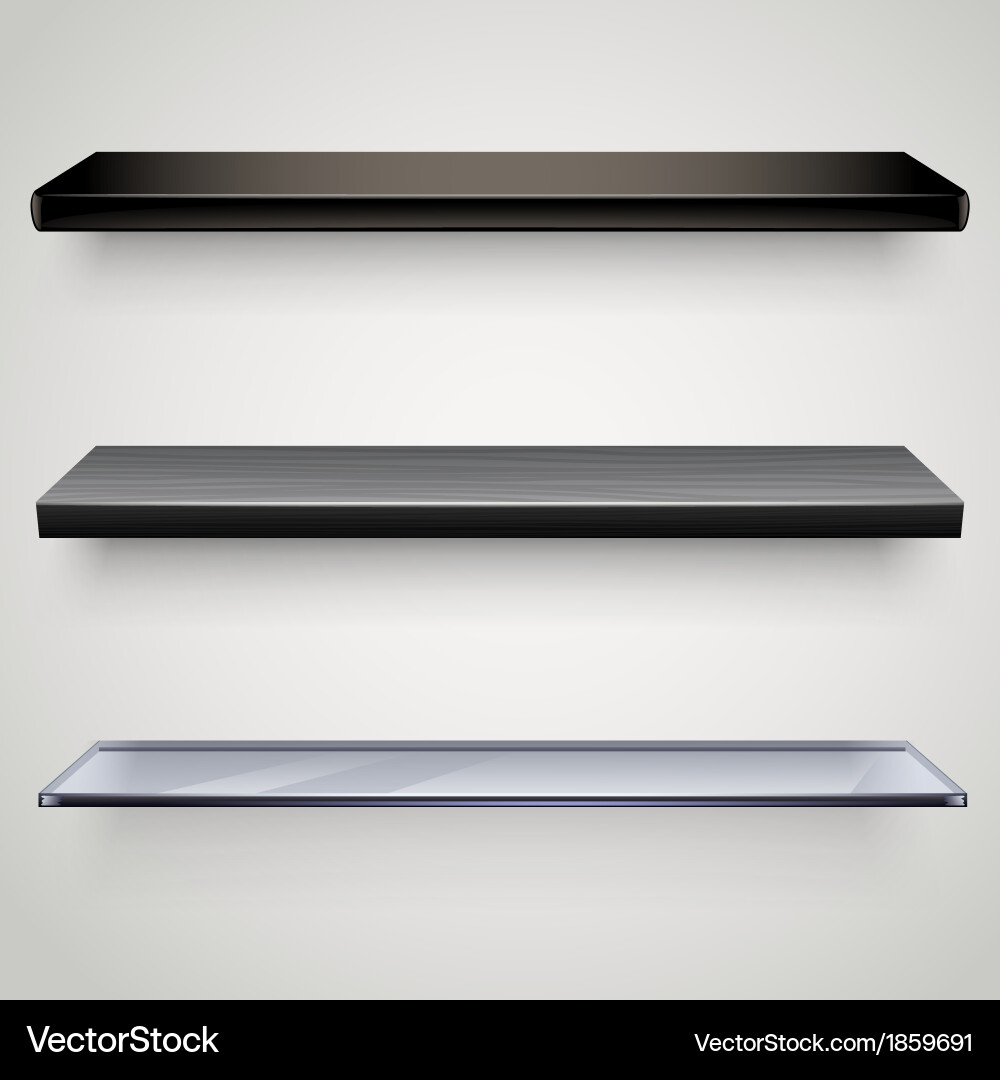 Black shelves Royalty Free Vector Image - VectorStock
