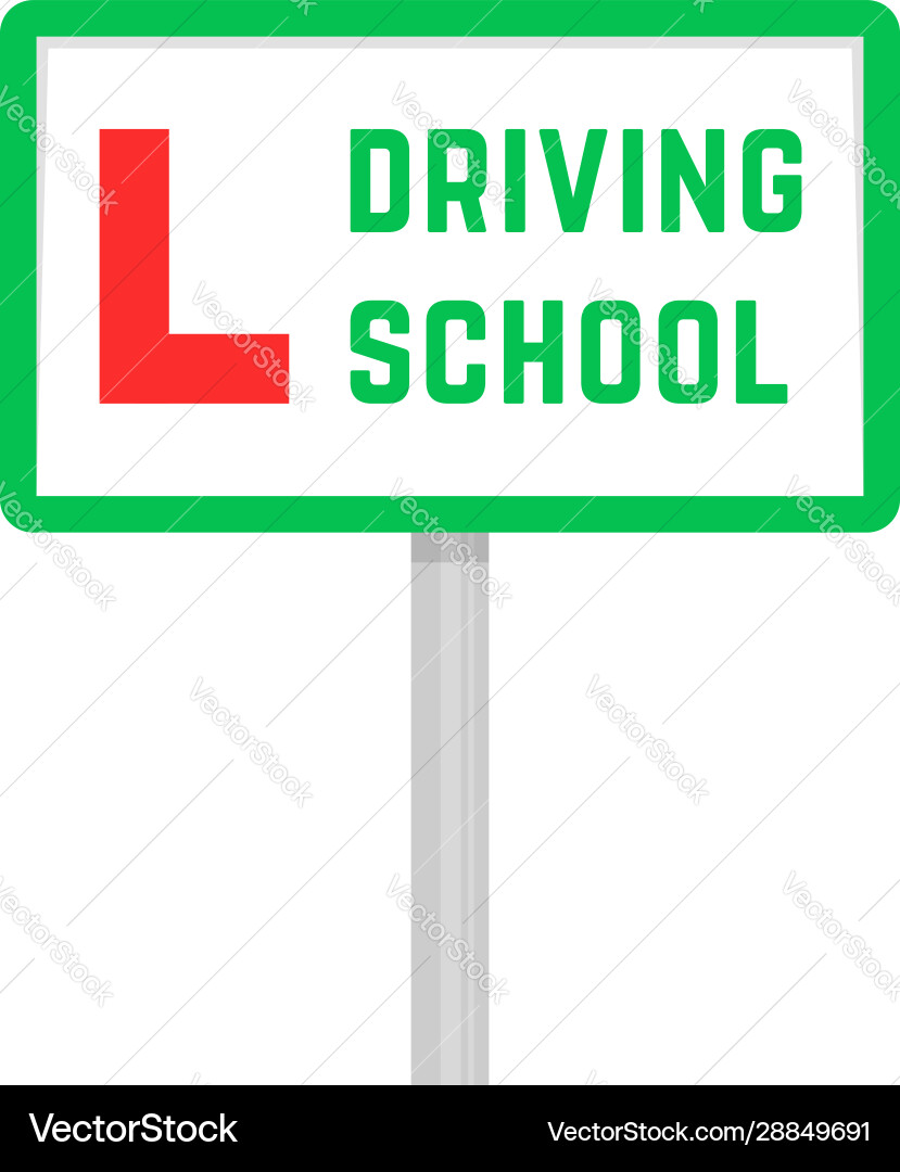 Driving school like learner driver plate Vector Image