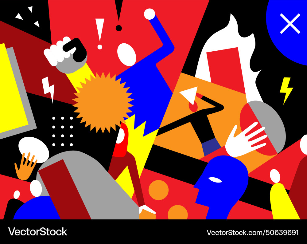 Group of people social issue abstract Royalty Free Vector