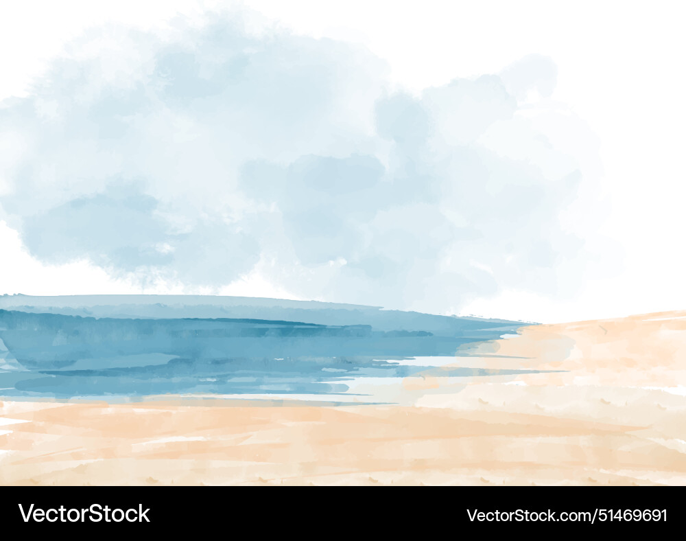 Hand painted minimal watercolour beach themed Vector Image