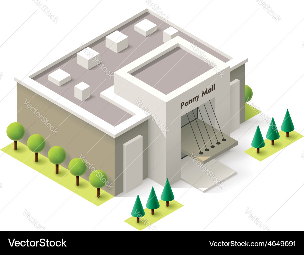 Isometric shopping mall Royalty Free Vector Image