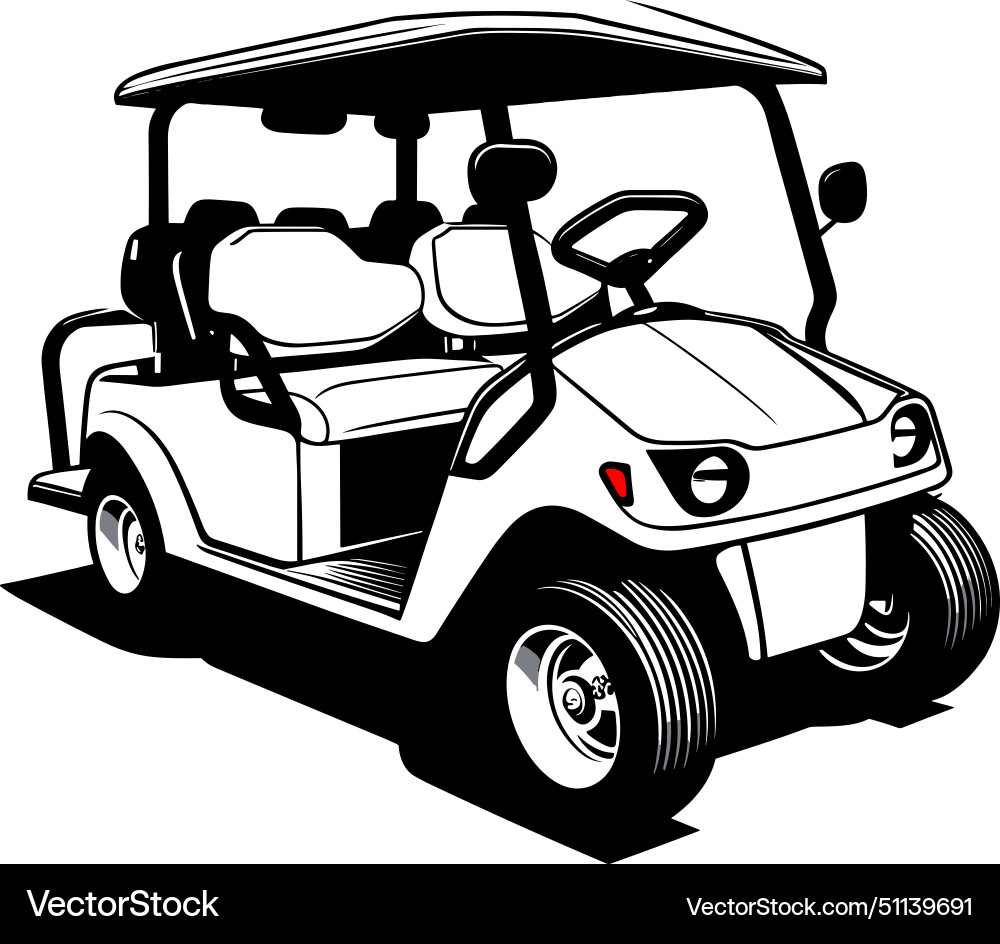 Minimalist golf cart drawing Royalty Free Vector Image