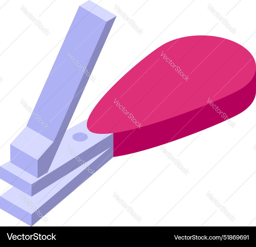 Pink nail clipper cutting nails isometric view Vector Image