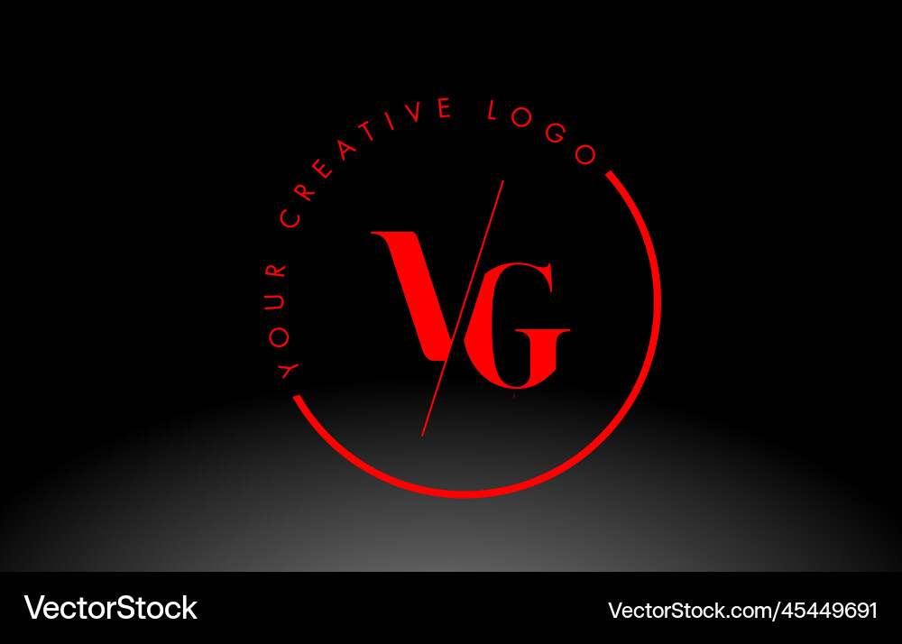 Red vg serif letter logo design with creative Vector Image