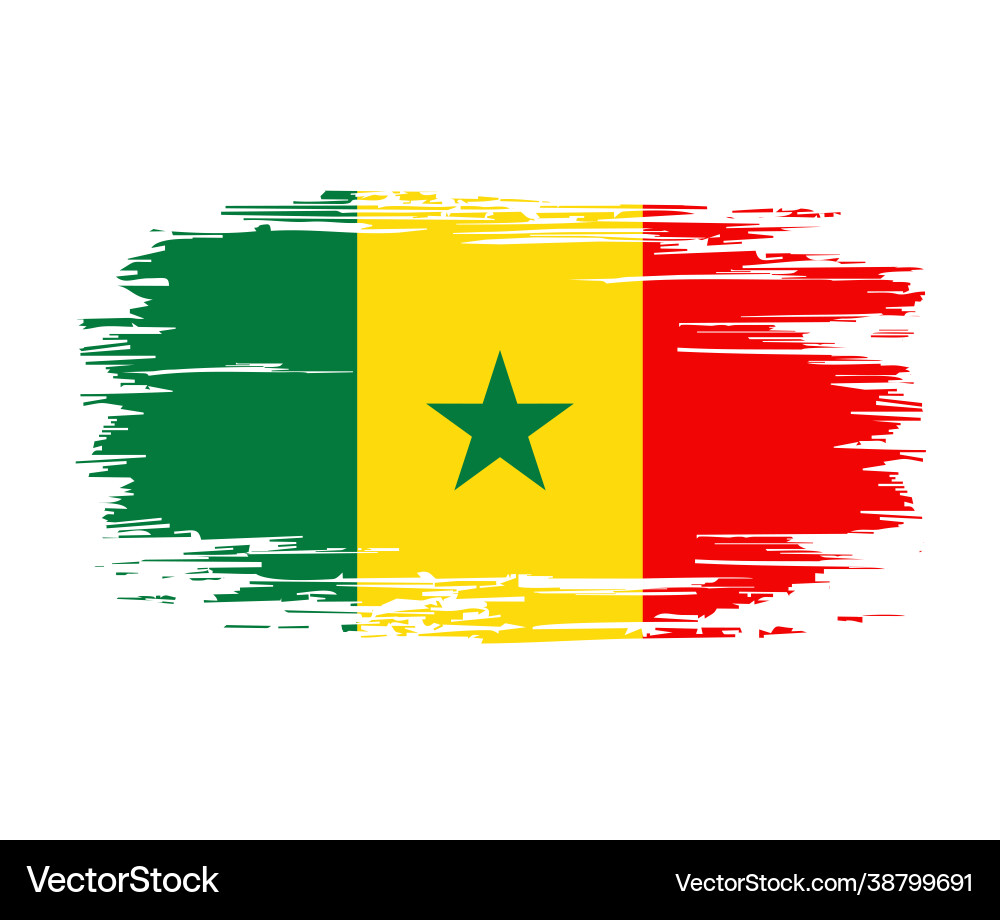 Senegalese Flag Grunge Brush Royalty Free Vector Image