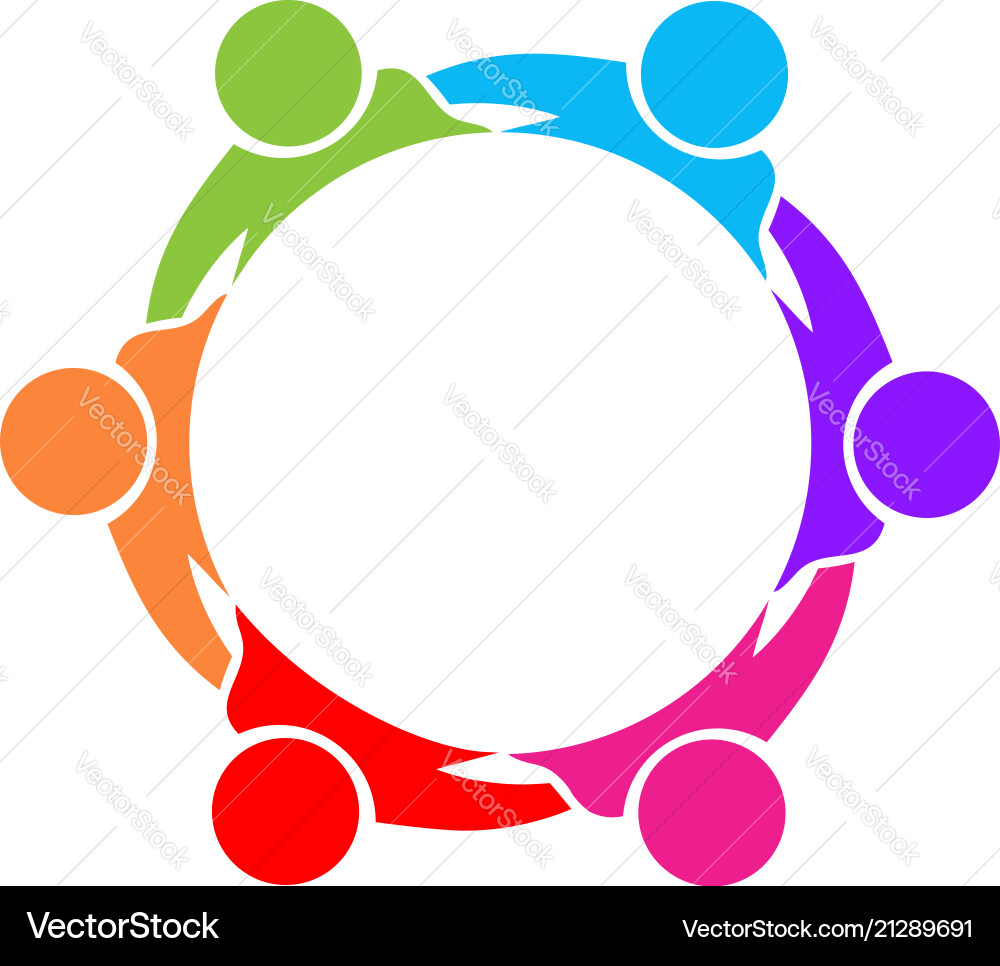Teamwork fun group community unity Royalty Free Vector Image