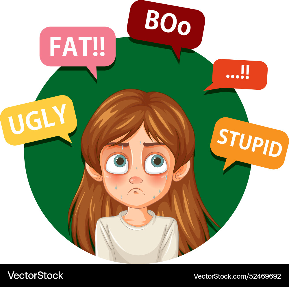 A girl facing verbal abuse Royalty Free Vector Image
