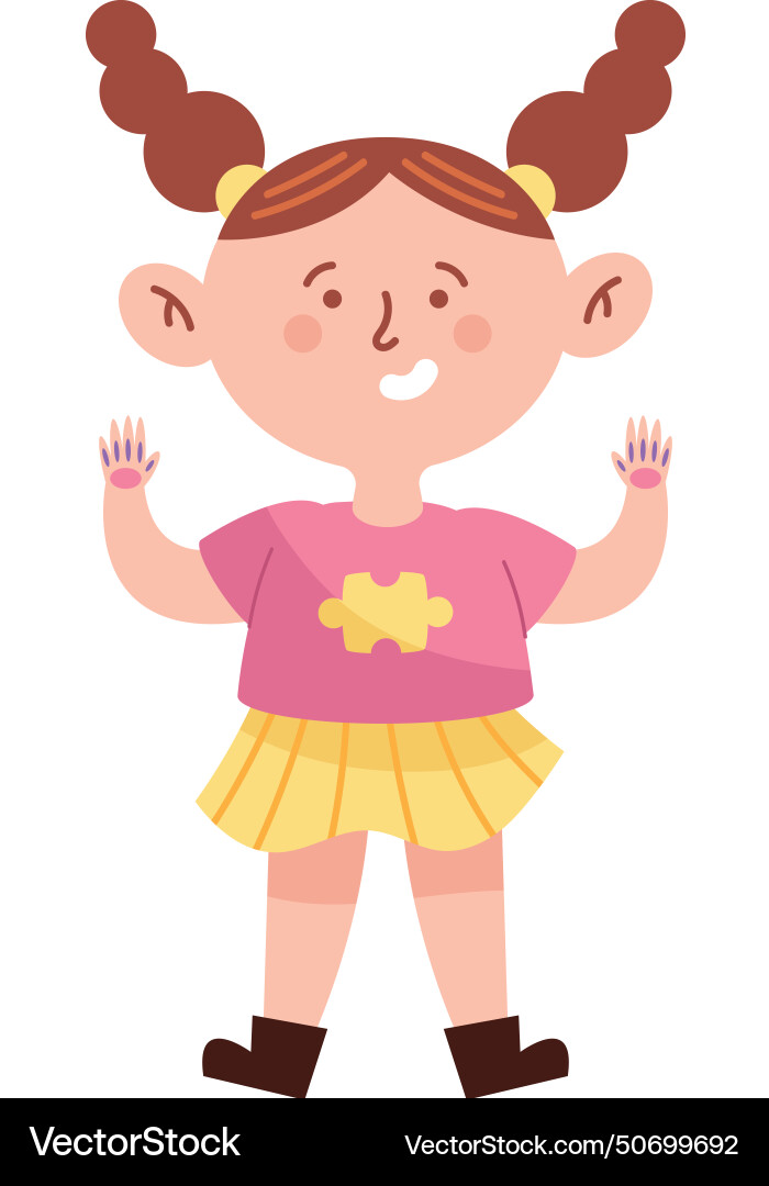 Autism girl character Royalty Free Vector Image