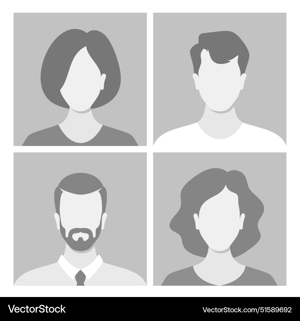 Collection of four default placeholder avatar Vector Image