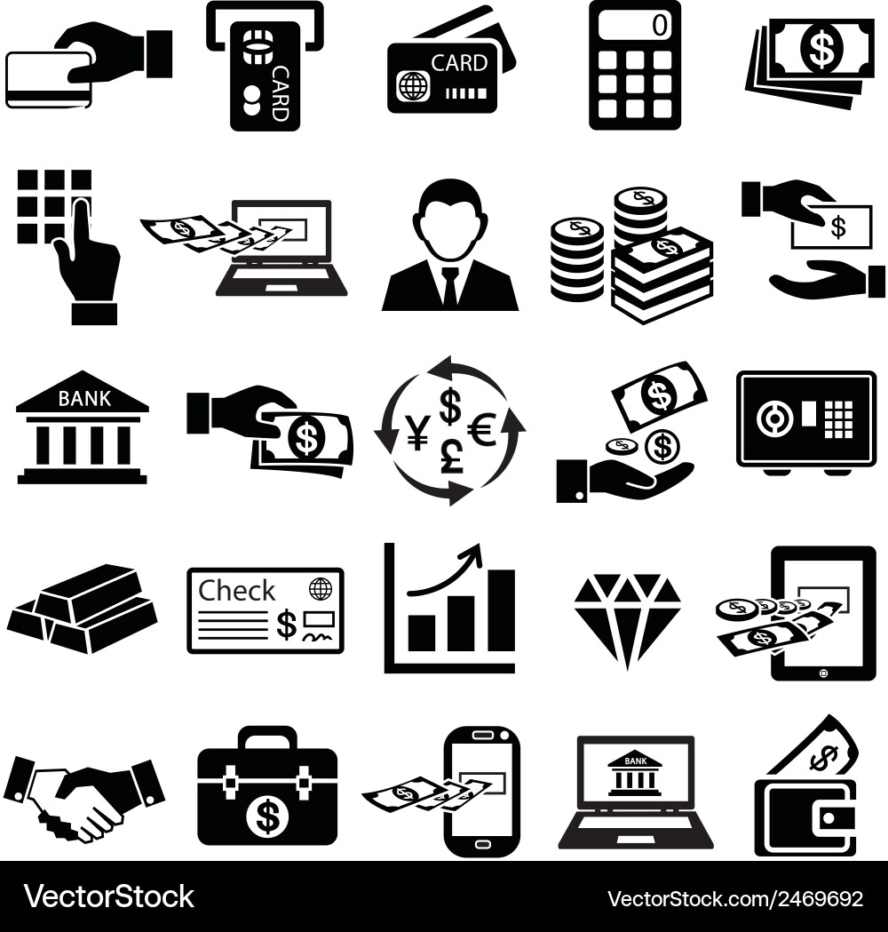 Finance money icons set Royalty Free Vector Image