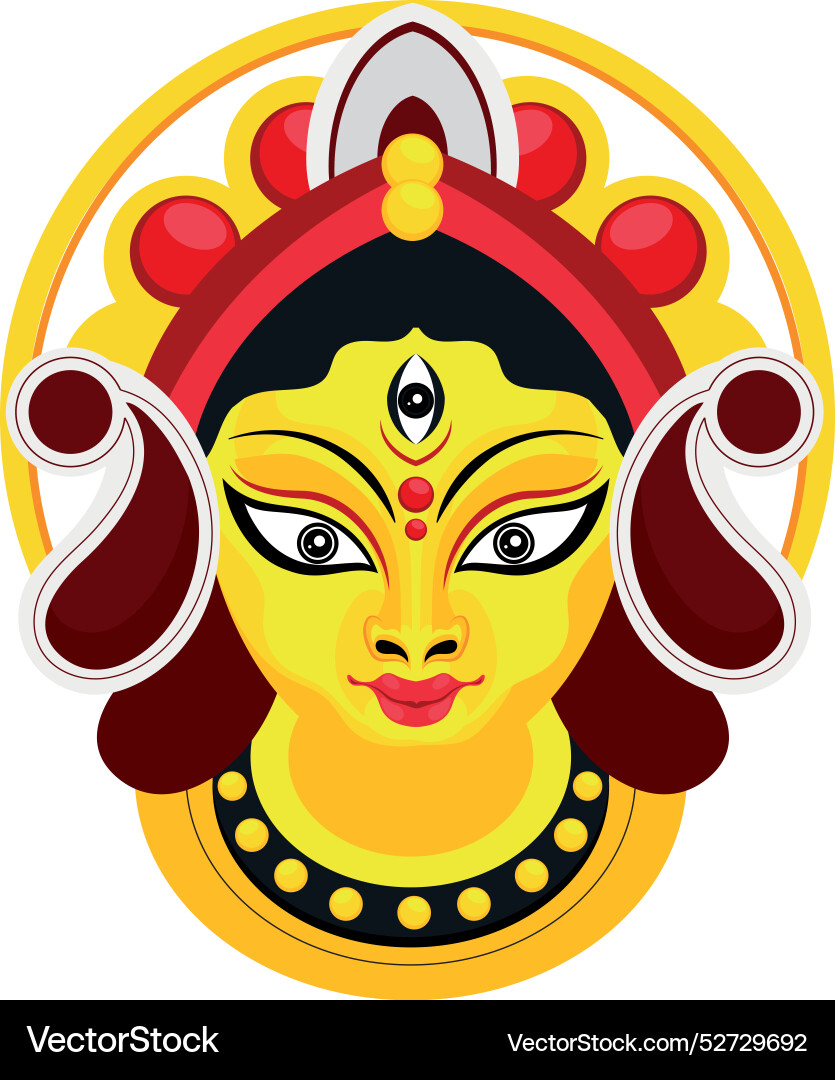 Goddess durga face indian religious Royalty Free Vector