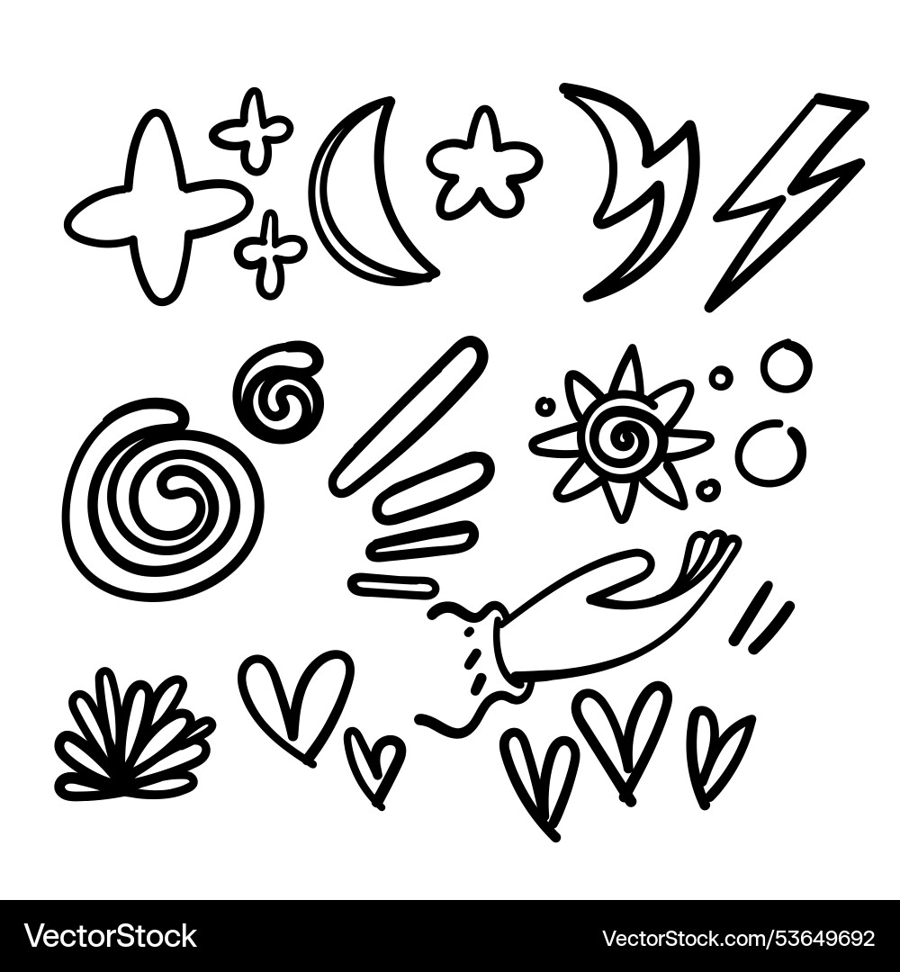 Hand drawn doodle random element collection Vector Image