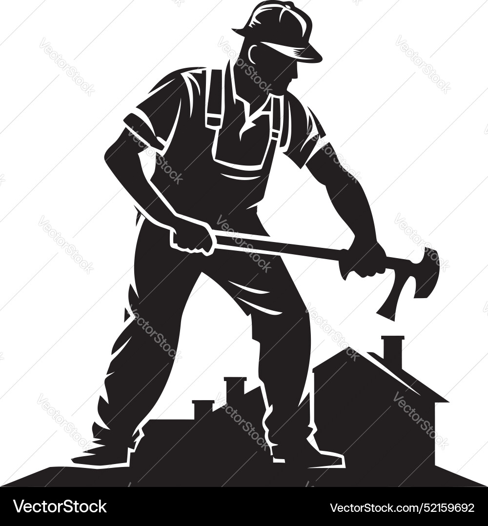 Mallet master construction worker symbol Vector Image
