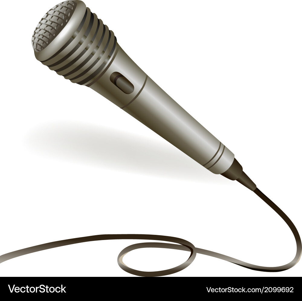 Microphone emblem isolated Royalty Free Vector Image