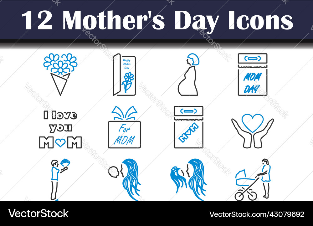 Mothers day icon set Royalty Free Vector Image