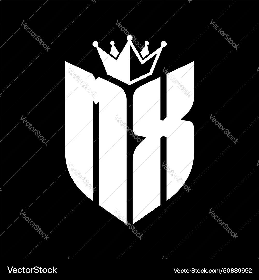 Mx letter monogram with shield shape crown Vector Image