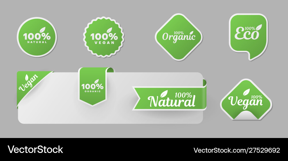 Organic product stickers labels templates Vector Image
