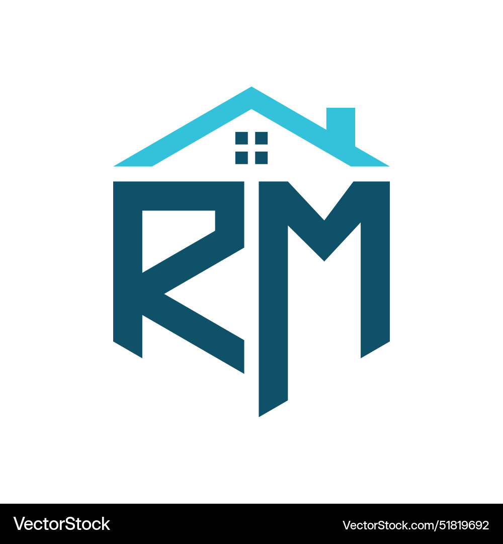 Rm house logo design template letter Royalty Free Vector