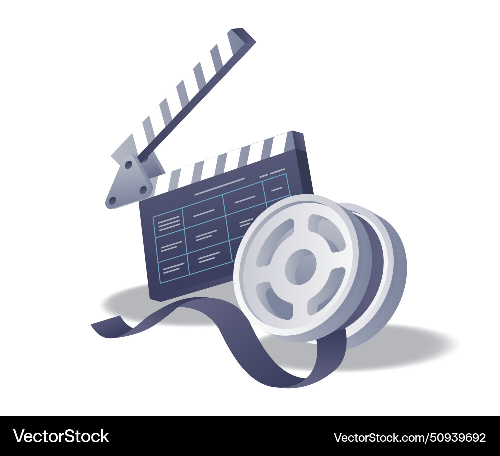 Roll action to create a film concept flat Vector Image