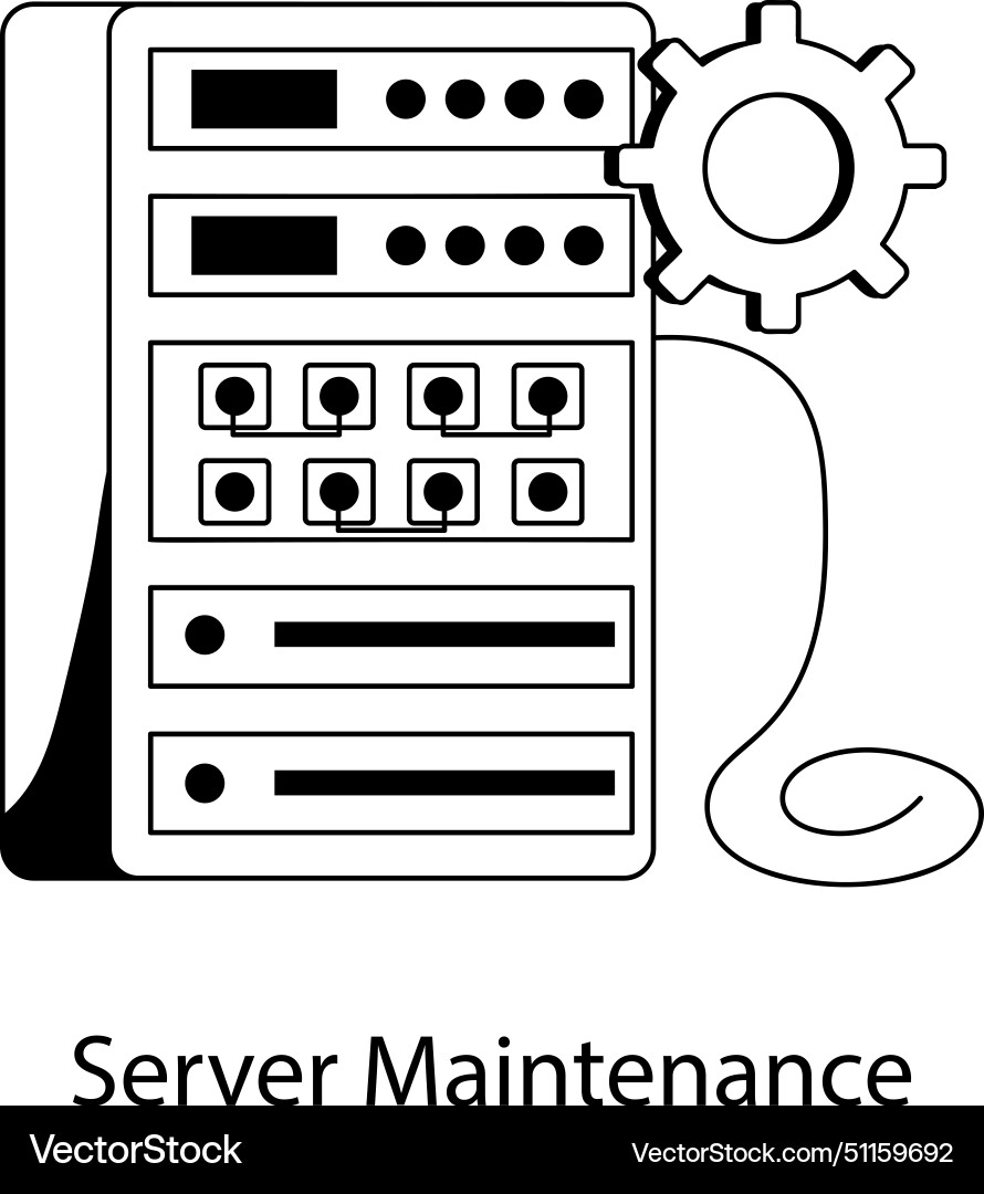 Server maintenance Royalty Free Vector Image - VectorStock