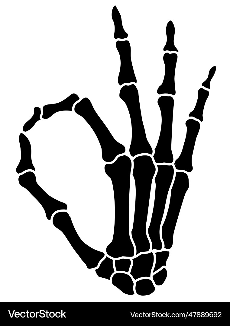 Skeleton Hand OK Sign Royalty Free Vector Image