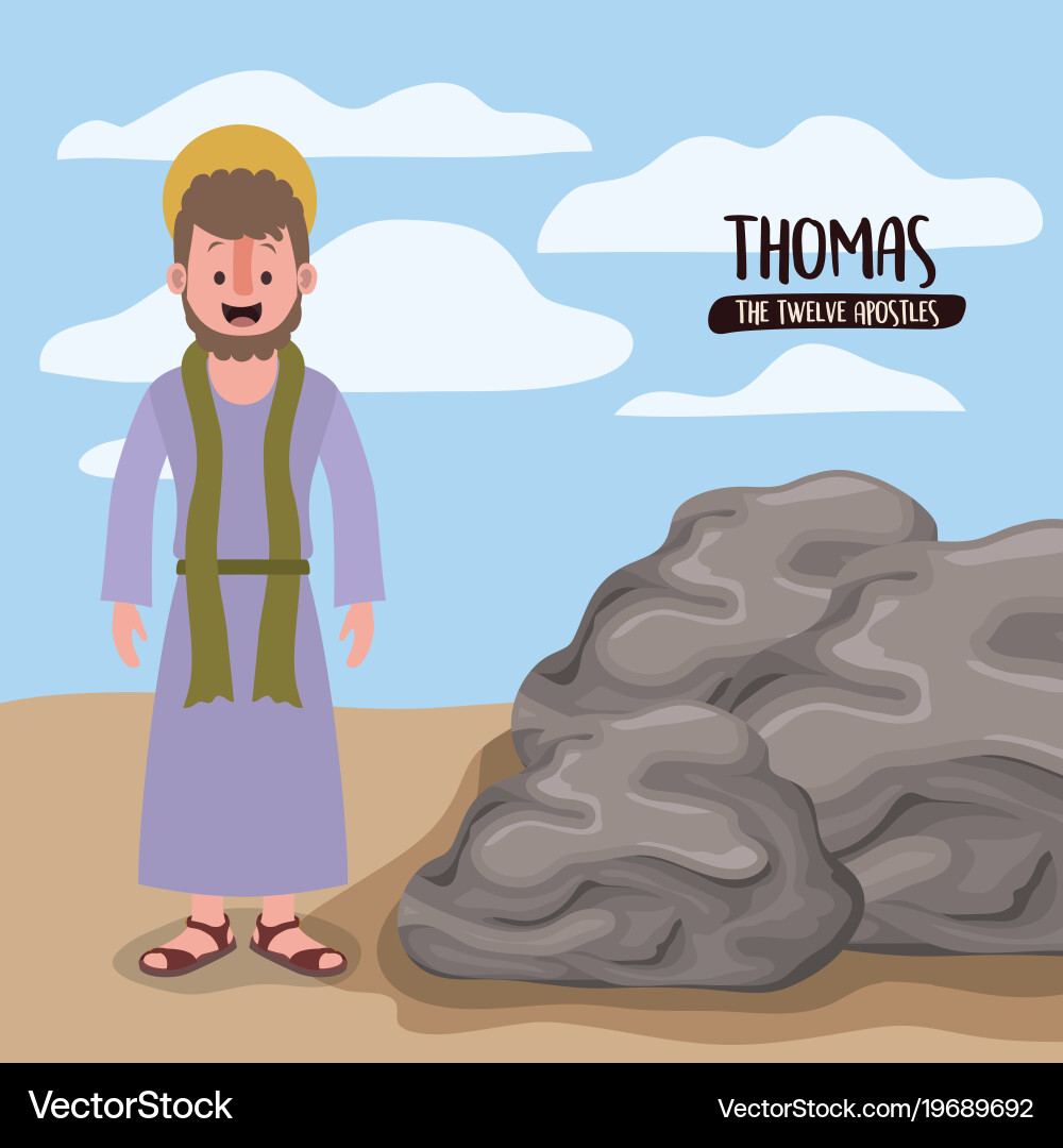 Twelve apostles poster with thomas in scene Vector Image
