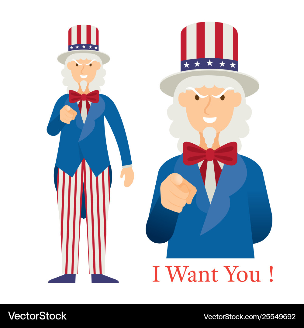 Uncle sam want you Royalty Free Vector Image - VectorStock