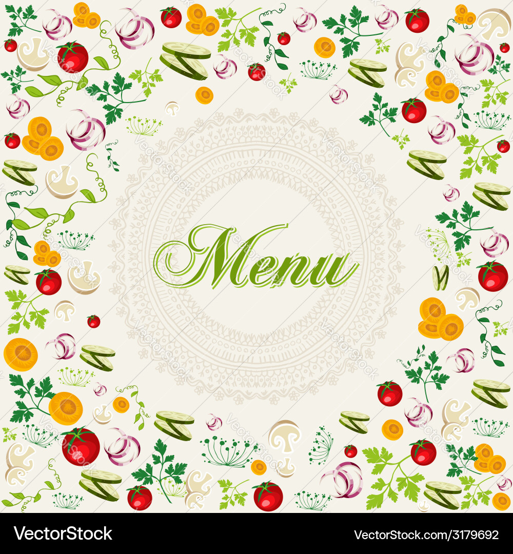 Vintage healthy food menu background Royalty Free Vector