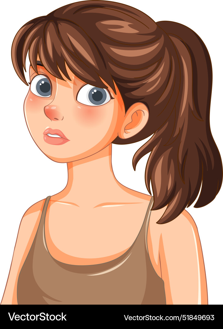 Animated girl with a surprised expression Vector Image