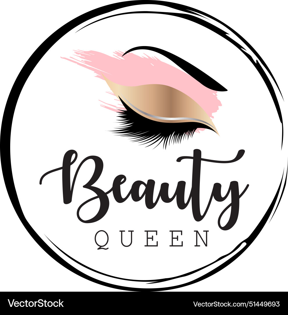 Cosmetics beauty queen logo design with face Vector Image