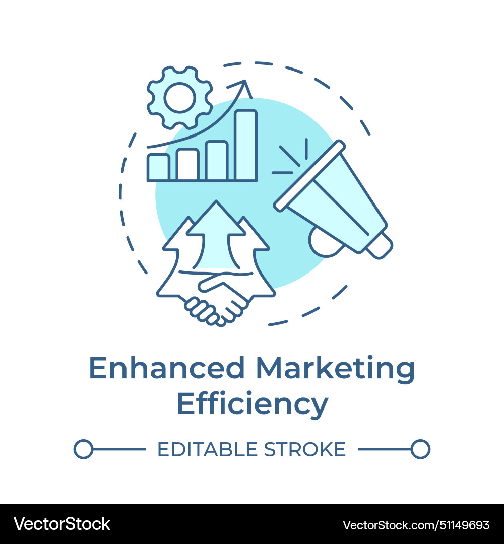 Enhanced marketing efficiency soft blue concept Vector Image