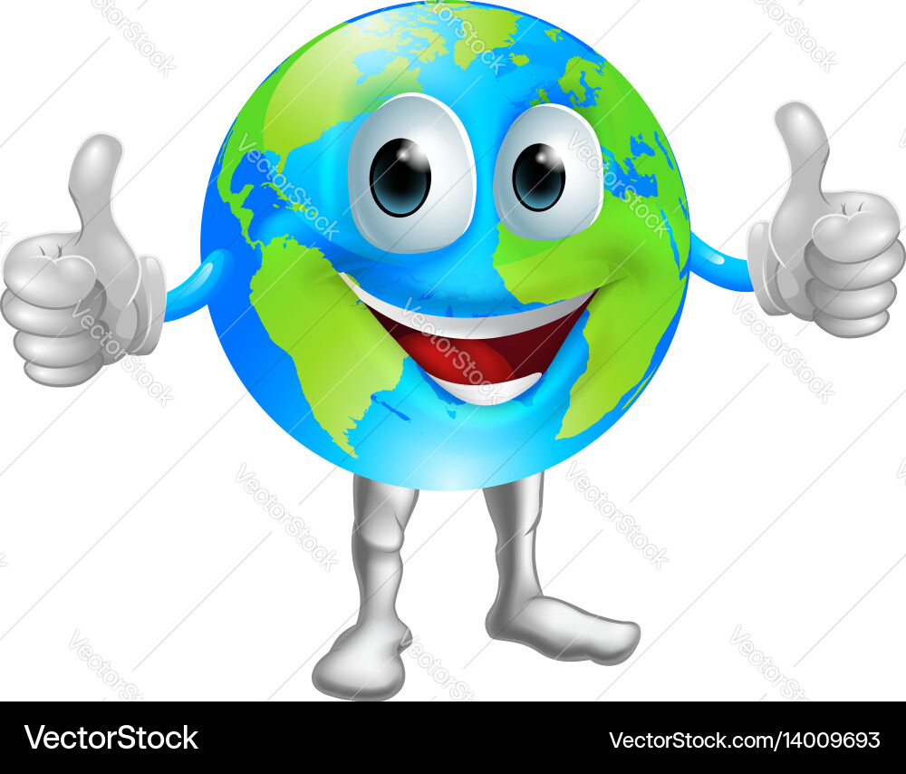 Globe mascot character Royalty Free Vector Image