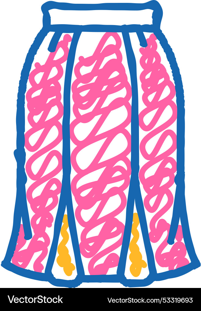 Godet gored skirt icon doodle Royalty Free Vector Image