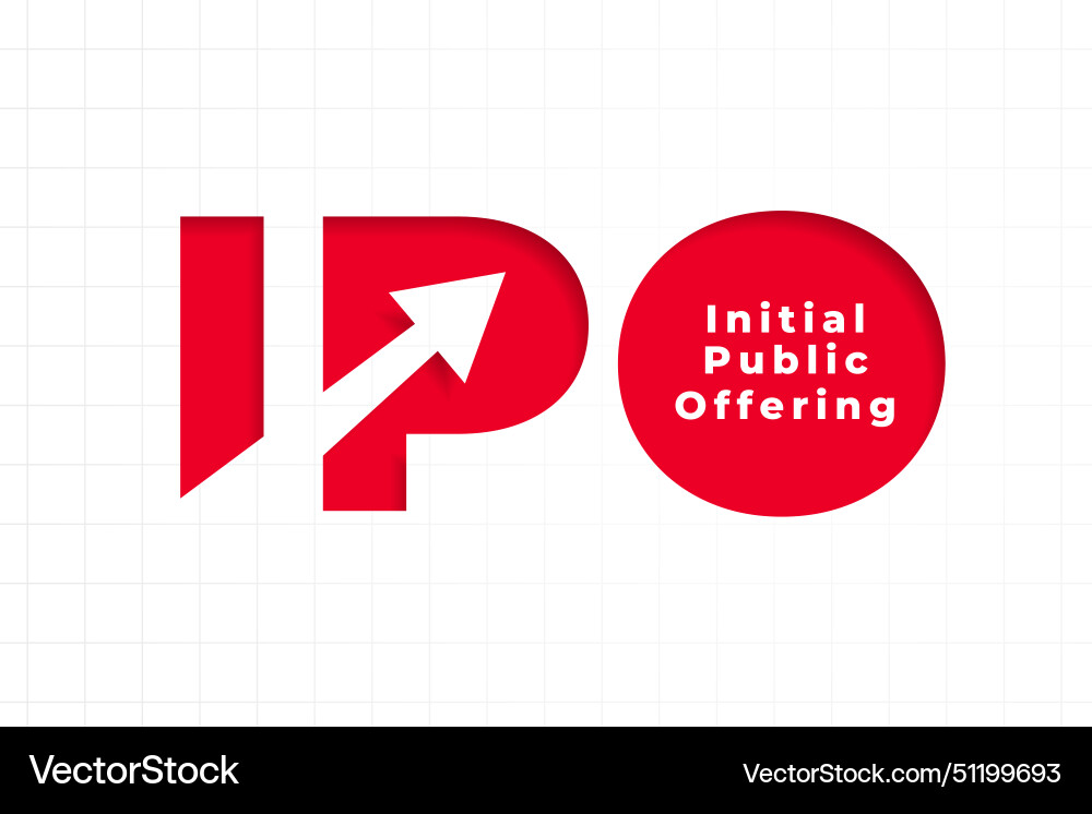Ipo initial public offering launch background Vector Image