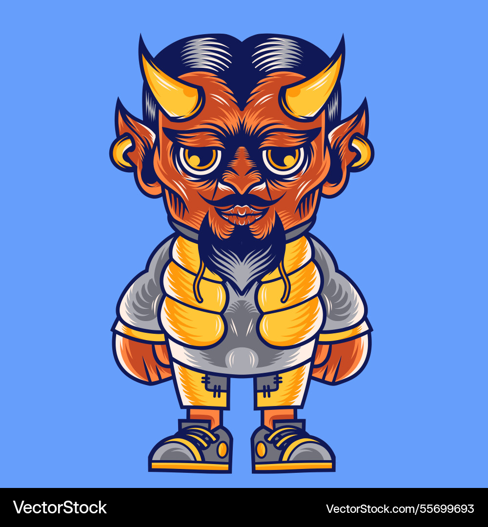 Mascot character design cartoon devil Royalty Free Vector