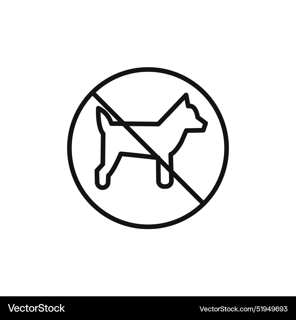 No dogs allowed logo sign outline Royalty Free Vector Image