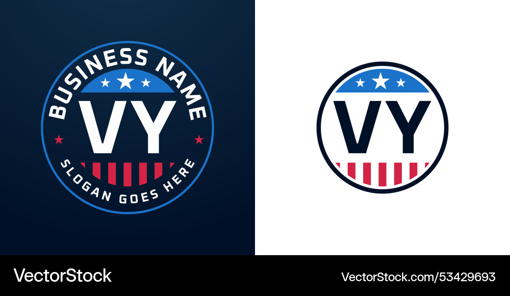 Patriotic vy logo design letter Royalty Free Vector Image