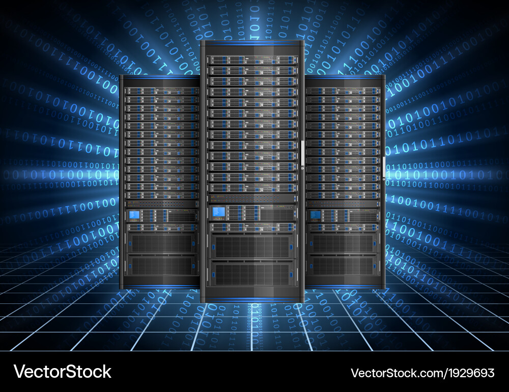 Row of servers Royalty Free Vector Image - VectorStock