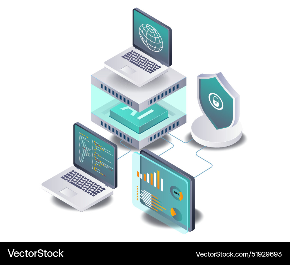 Securing advancements in computer technology Vector Image