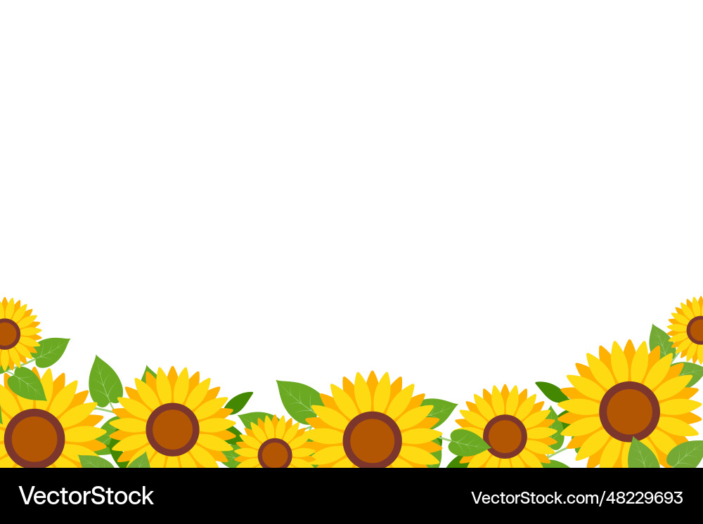 Sunflower border frame background Royalty Free Vector Image