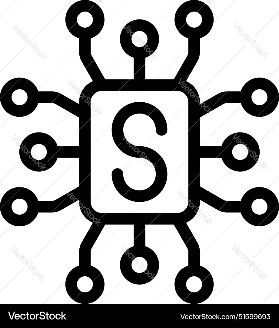 System on a chip soc processor is connecting Vector Image