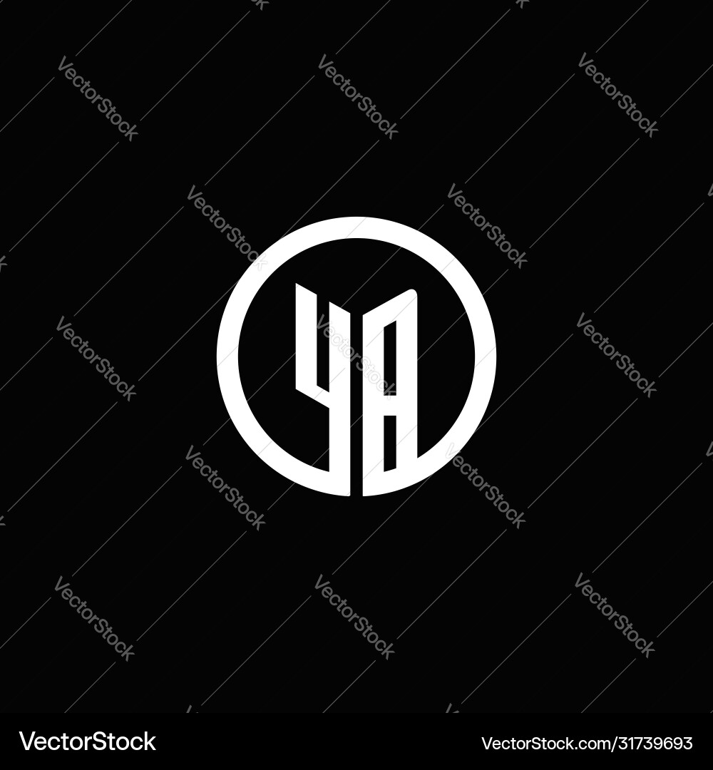 Yb monogram logo isolated with a rotating circle Vector Image