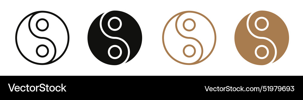 Yin yang icon mark in filled style Royalty Free Vector Image