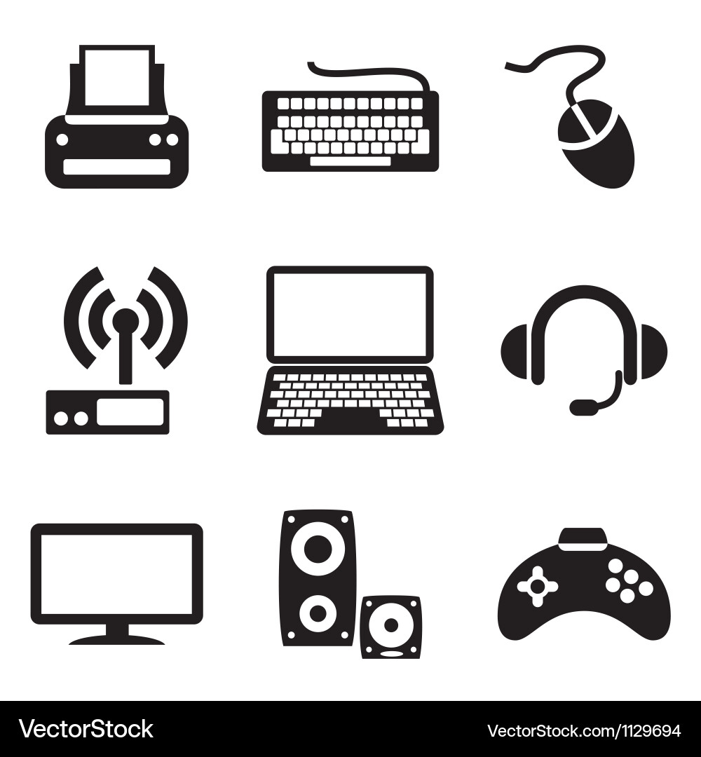Computer devices icons Royalty Free Vector Image